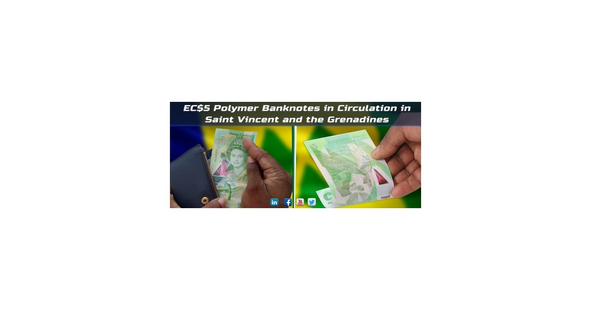 EC$5 Polymer Banknote in Circulation in Saint Vincent and the Grenadines