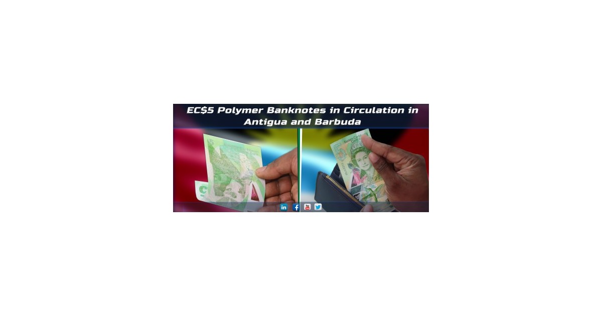 EC$5 Polymer Banknote in Circulation in Antigua and Barbuda