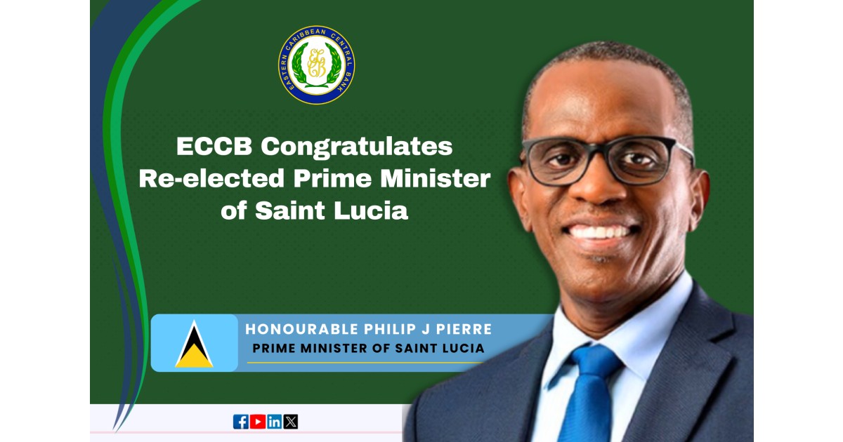 ECCB Congratulates Re-elected Prime Minister of Saint Lucia